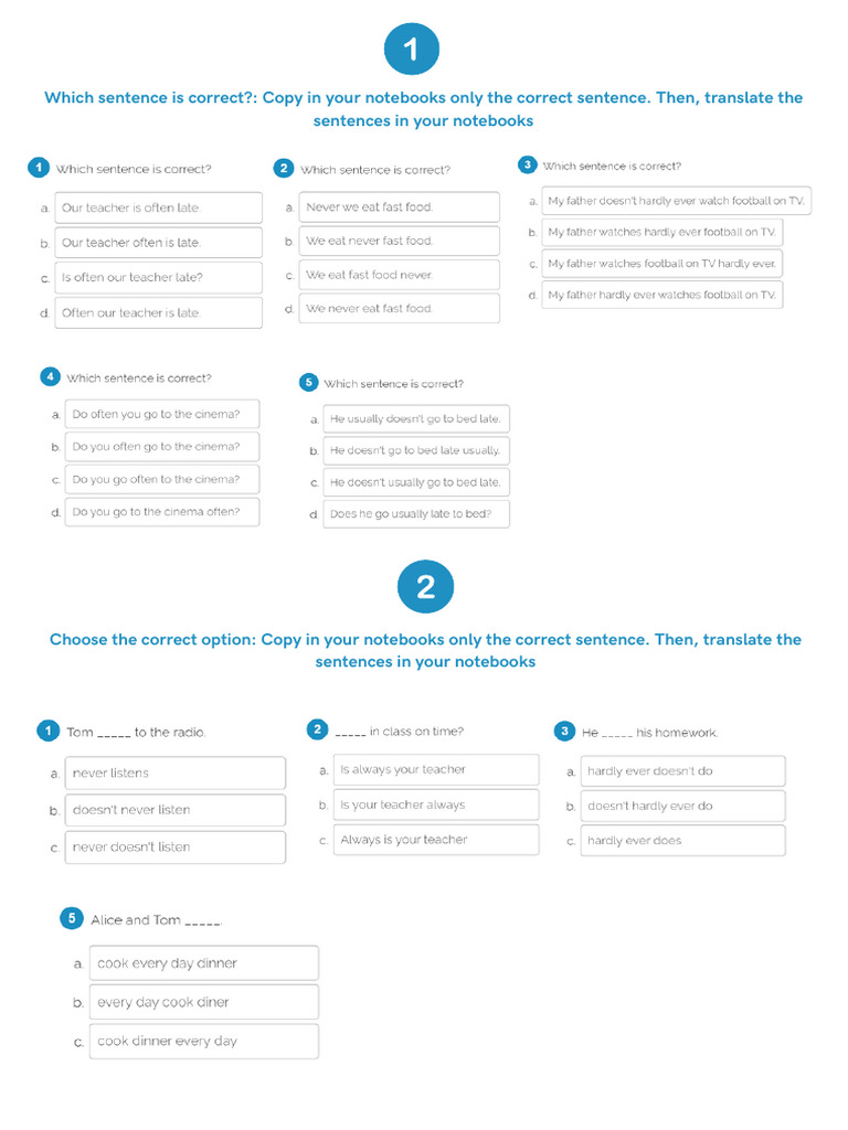 Activitat 7. Adverbs and Time Expressions Practice | PDF