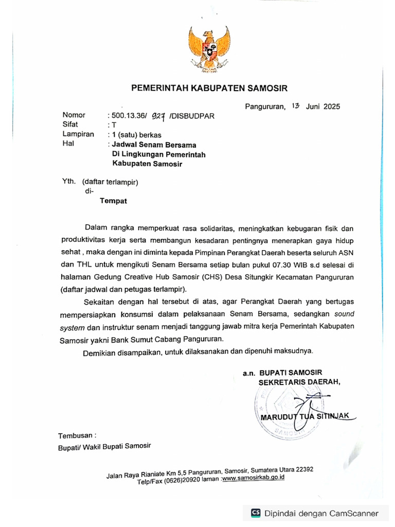 Jadwal Senam Bersama Di Halaman CHS | PDF
