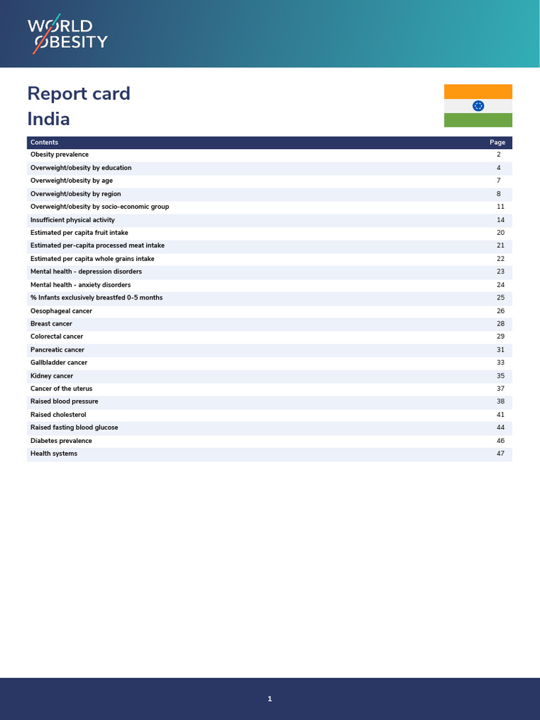 India Obesity and Health Report 2021 | PDF | Obesity | Overweight