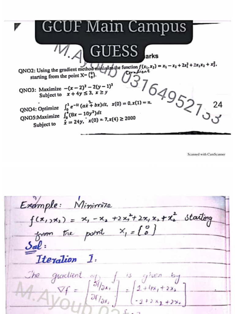 Theory of Optimization Paper Solution | PDF