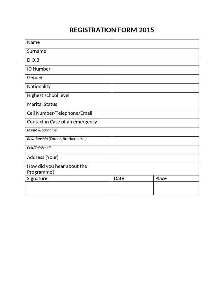 Registration Form | PDF
