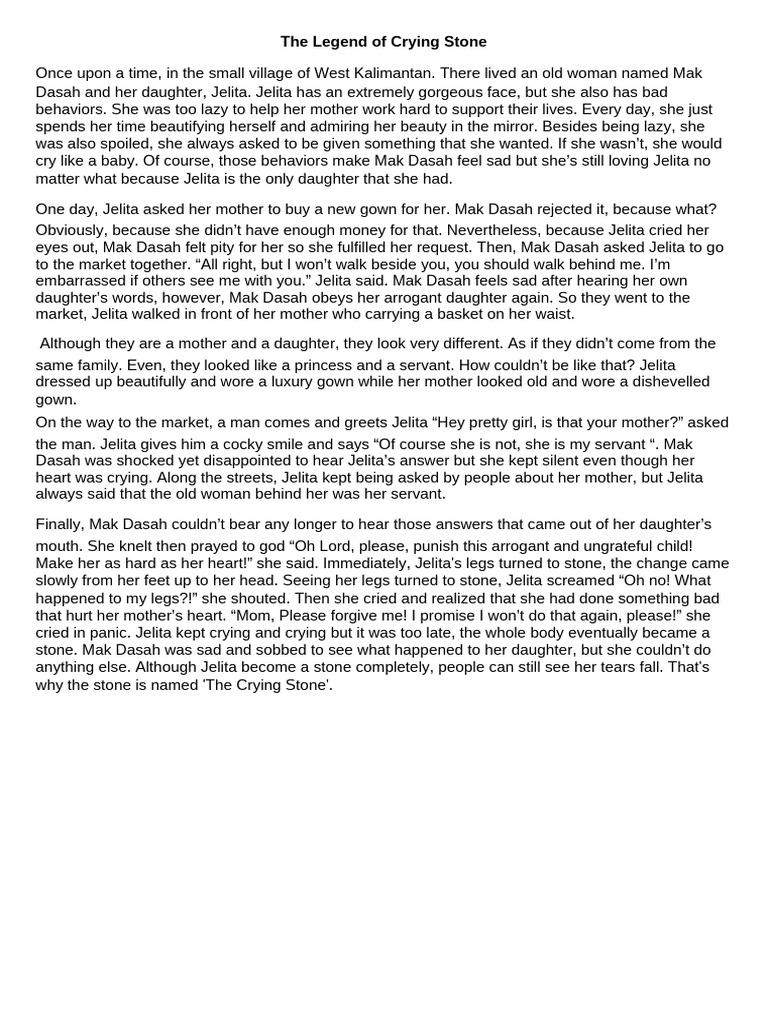 The Legend of the Crying Stone | PDF