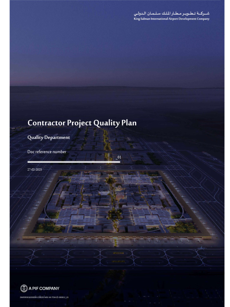 Project Quality Plan Template - Contractors | PDF | Risk | Risk Management