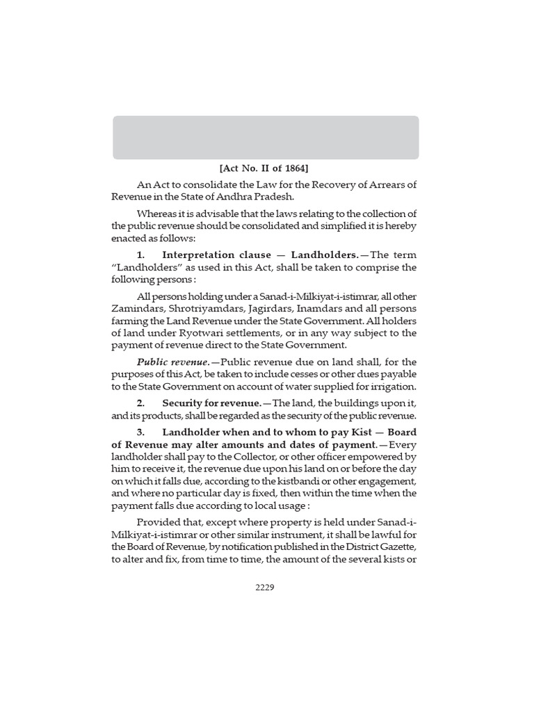 Revenue Recovery Act 2019 | PDF | Common Law | Private Law