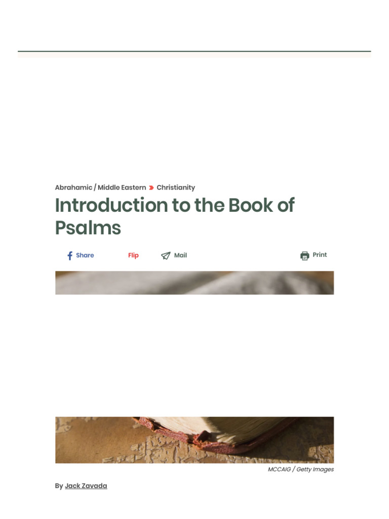 Introduction To The Book of Psalms | PDF | Psalms | Old Testament Books