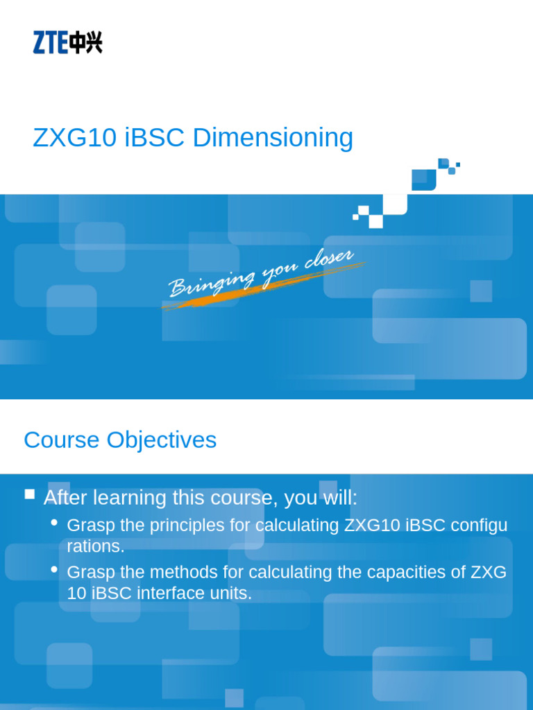07 GB - DM011 - E01 - 1 ZXG10 IBSC Dimensioning | PDF | Digital Signal ...