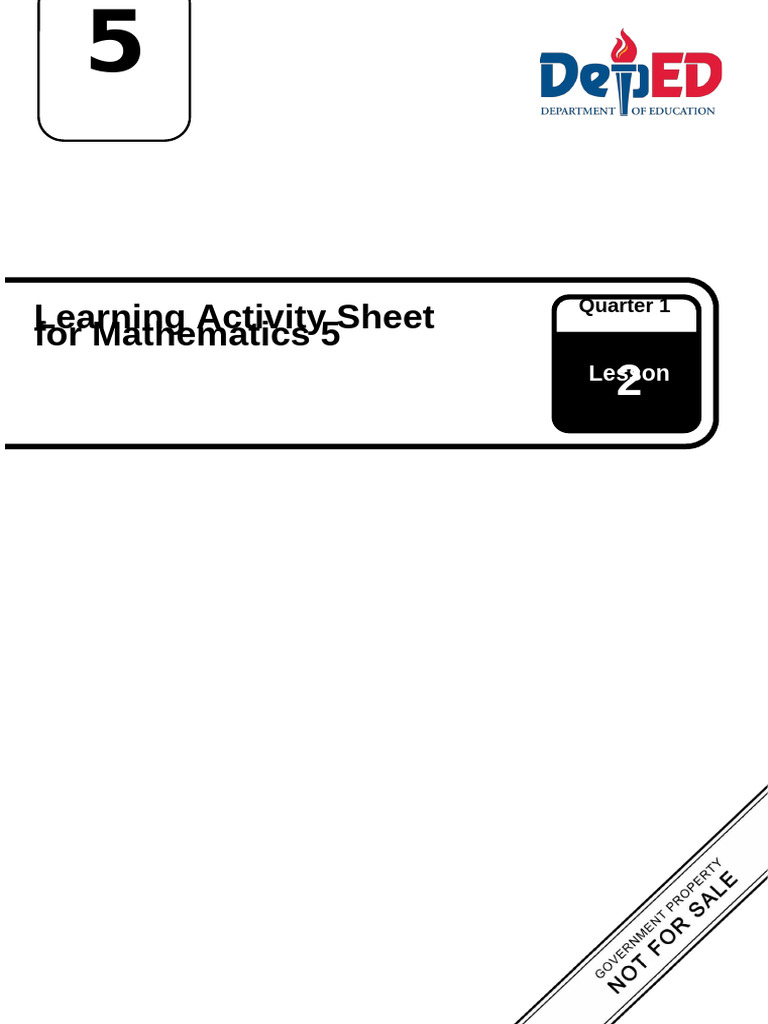 Q1 LAS Math 5 Lesson 2 Week 2 | PDF