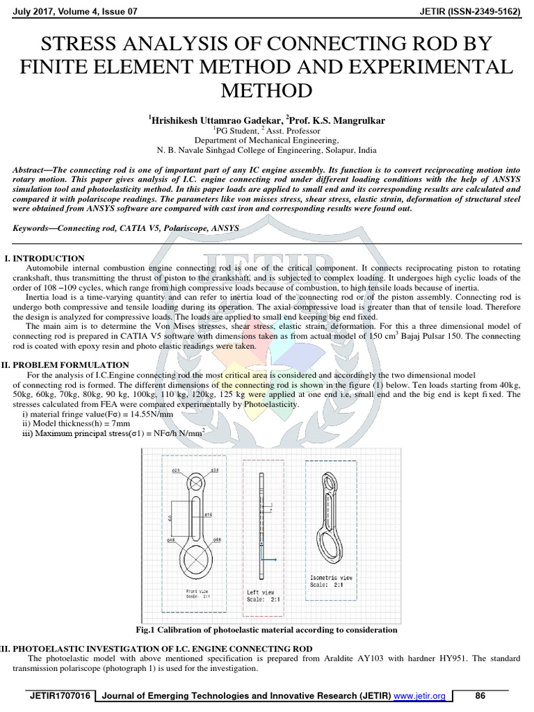 Very Imp Stress Analysis of I C Engine Connecting | PDF | Deformation (Engineering) | Stress ...