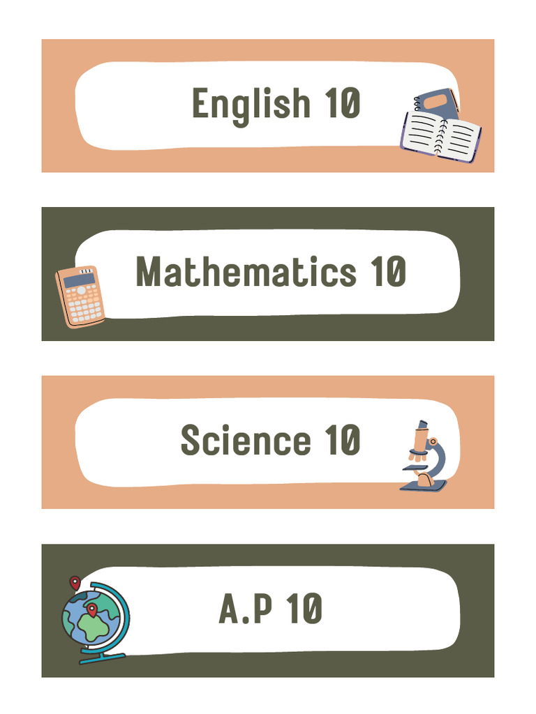 Subject Tote Tray Labels in Brown Peach and Blue Illustrative Style ...