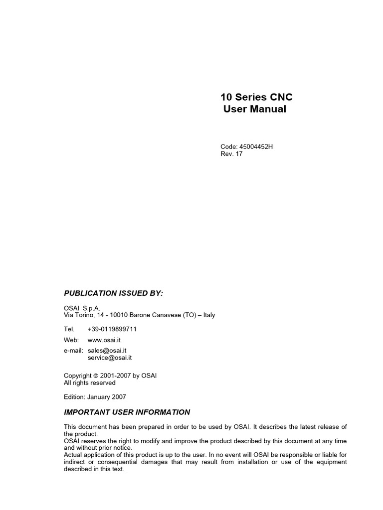 10 Series CNC User Manual | PDF | Numerical Control | Computer Terminal