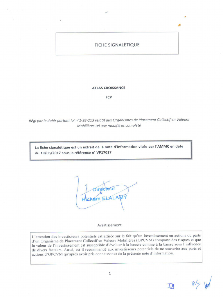 Fiche Signaletique Atlas Croissance | PDF