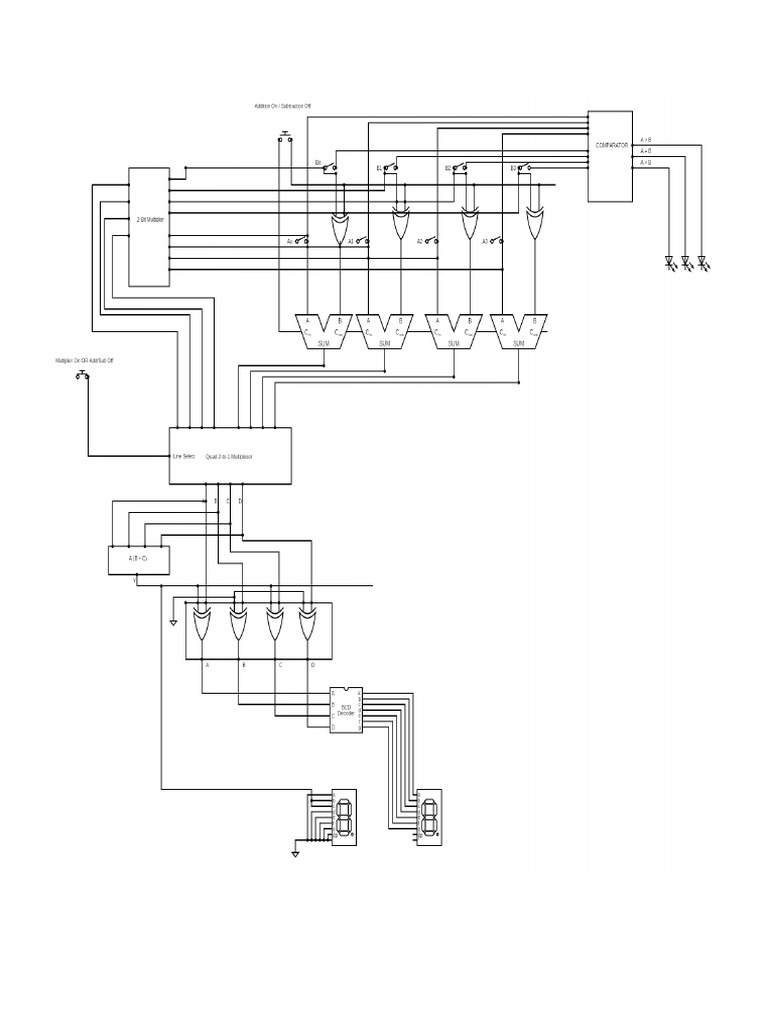 Block Diagram For An 4 Bit Alu | PDF