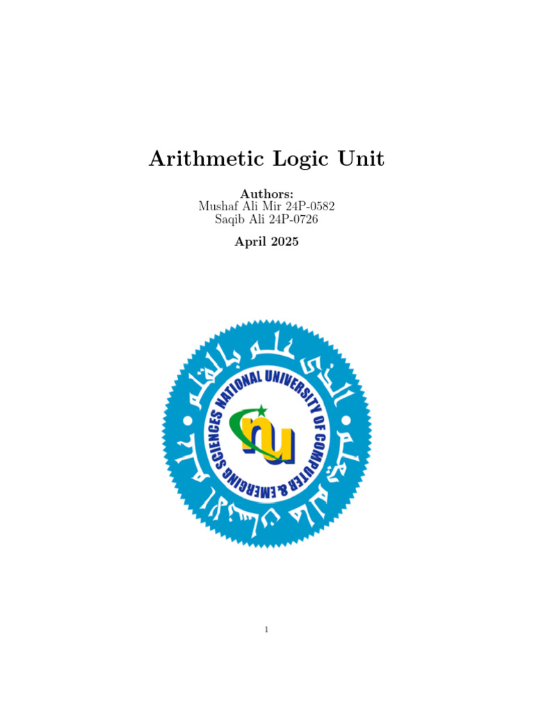 DLD - Project - Proposal 4 Bit AlU | PDF | Computer Engineering | Electronic Circuits