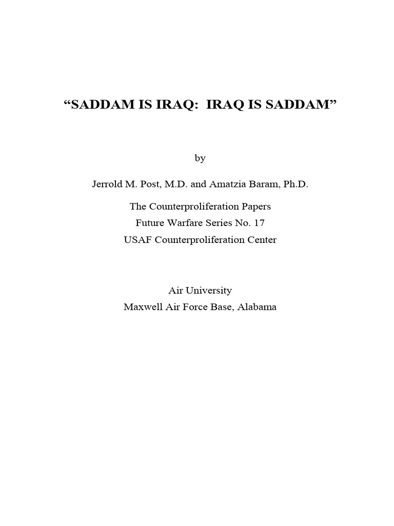 Iraq Is Saddam | PDF | Saddam Hussein