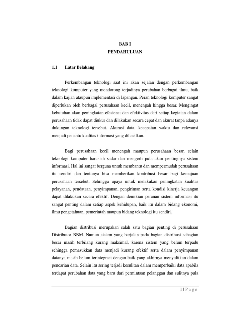 Proposal Sistem Informasi Distributor BBM | PDF | Bisnis