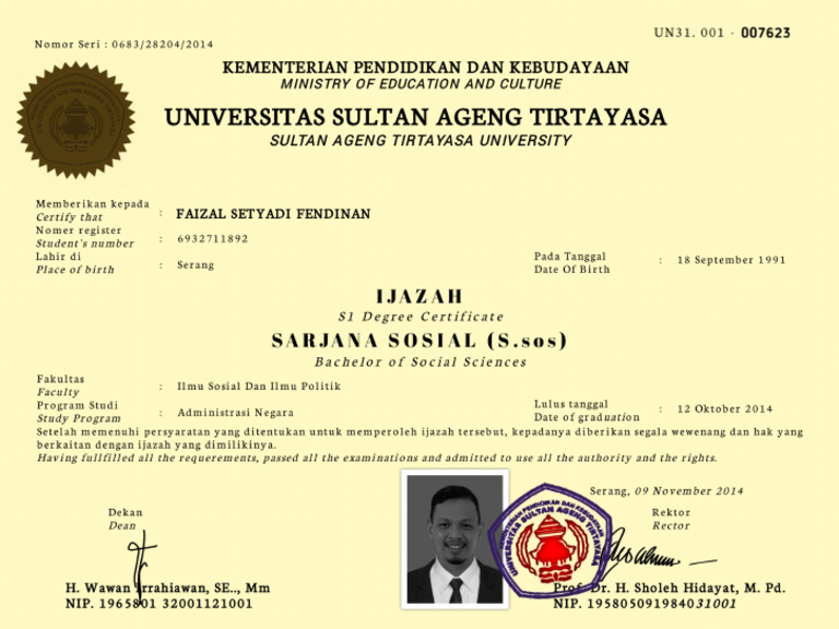 Ijazah S1 0183736 | PDF