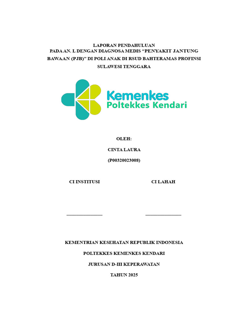 Laporan Penyakit Jantung Bawaan PJB | PDF