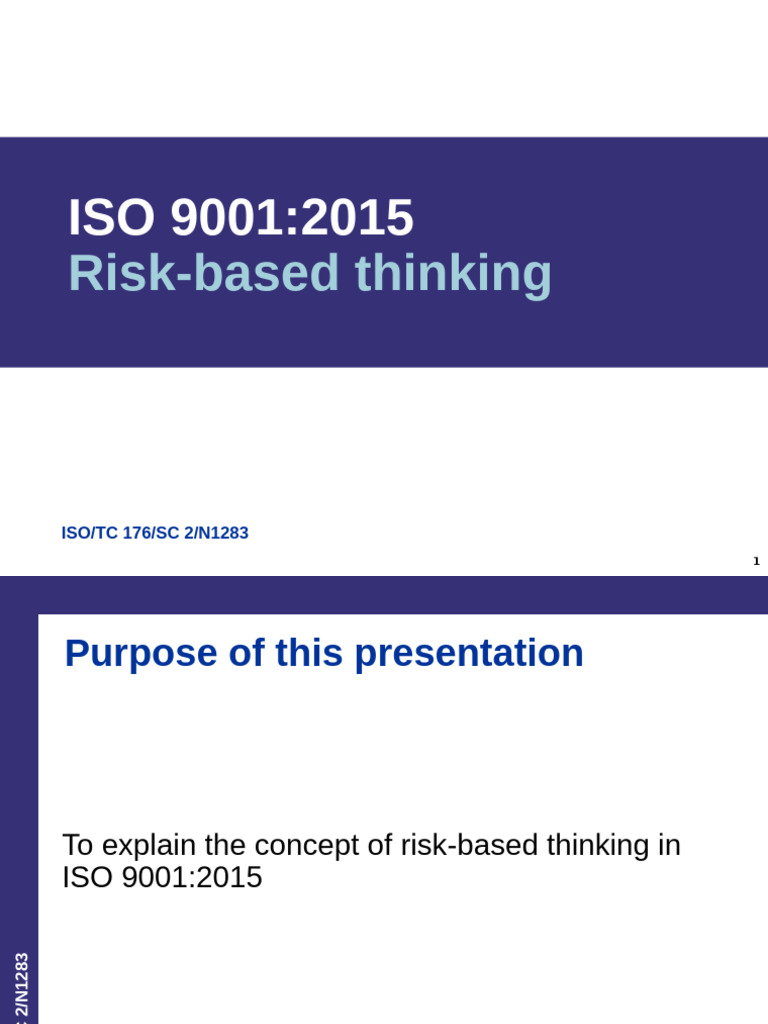 Understanding Risk-Based Thinking in ISO 9001 | PDF | Risk ...