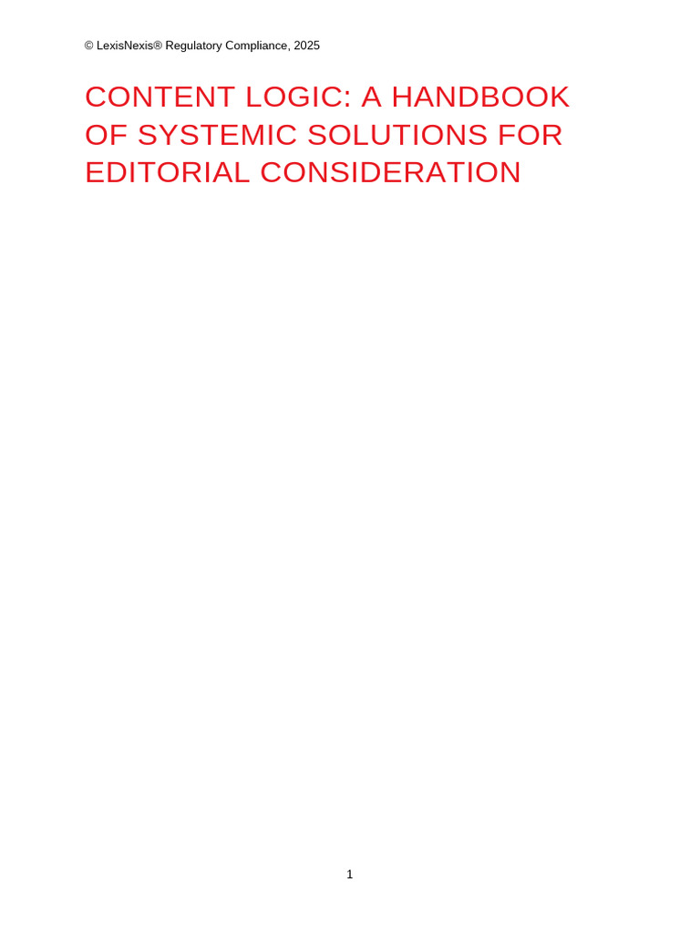 Content Logic Handbook | PDF | Regulatory Compliance | Metadata