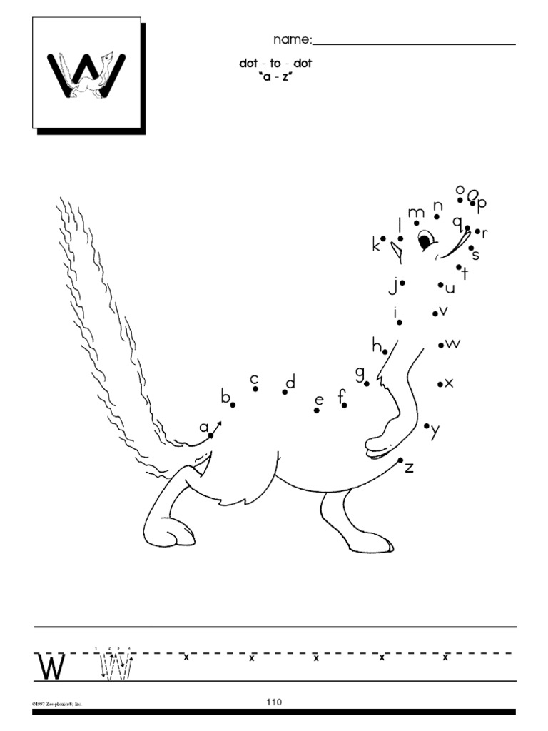 Zoo phonics a z Dot To Dot Worksheets หน้า 24 | PDF