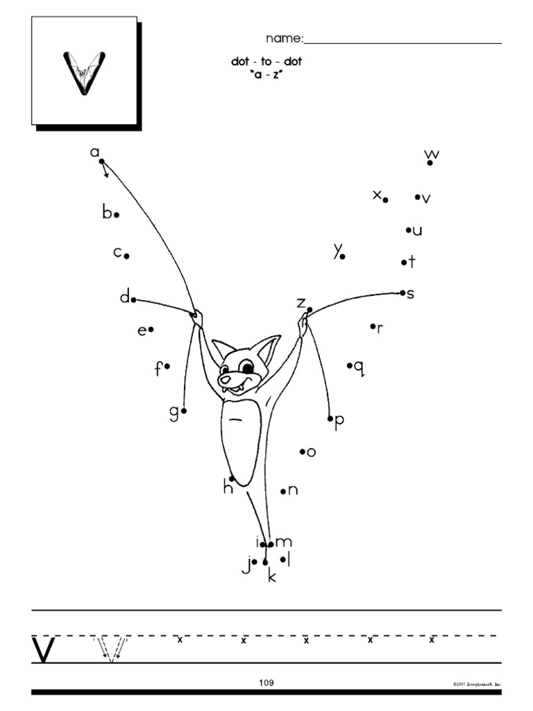 Zoo phonics a z Dot To Dot Worksheets หน้า 23 | PDF
