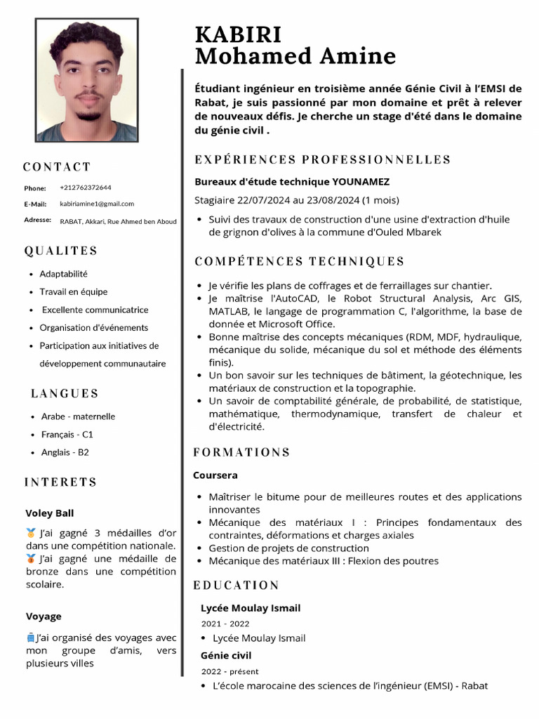 CV KABIRI Mohamed Amine | PDF