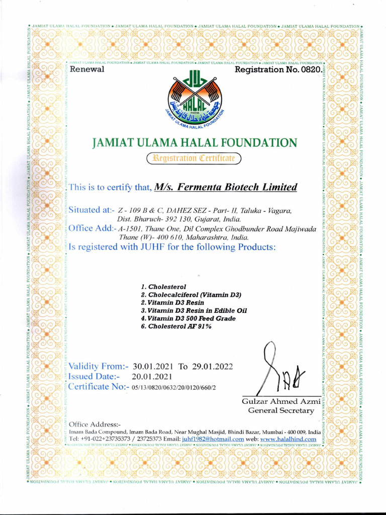 d3 Halal Certificate | PDF