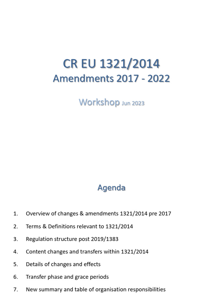 CR EU 1321 - 2014 Amendments 2021 - 1963 en Jun2023 | PDF | Transport ...