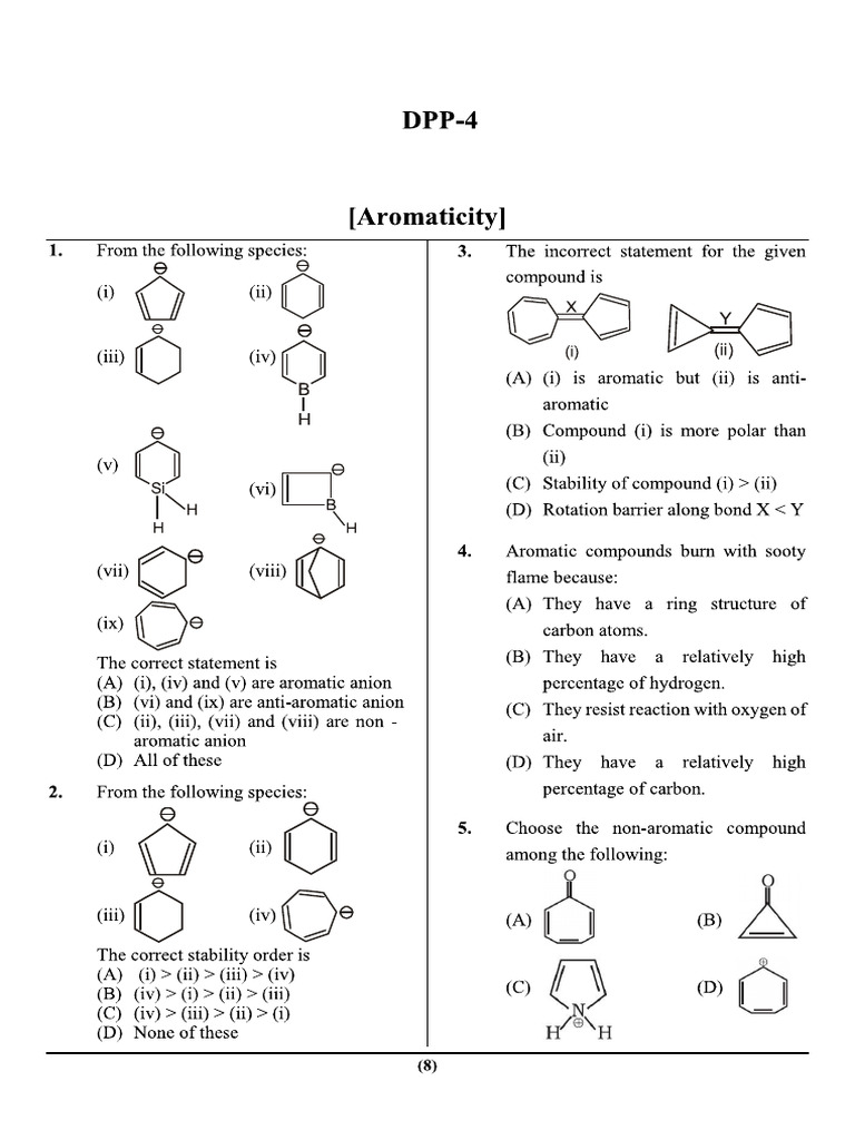 DPP-4 CHEMISTRY 11 JEE General Organic Chemistry | PDF