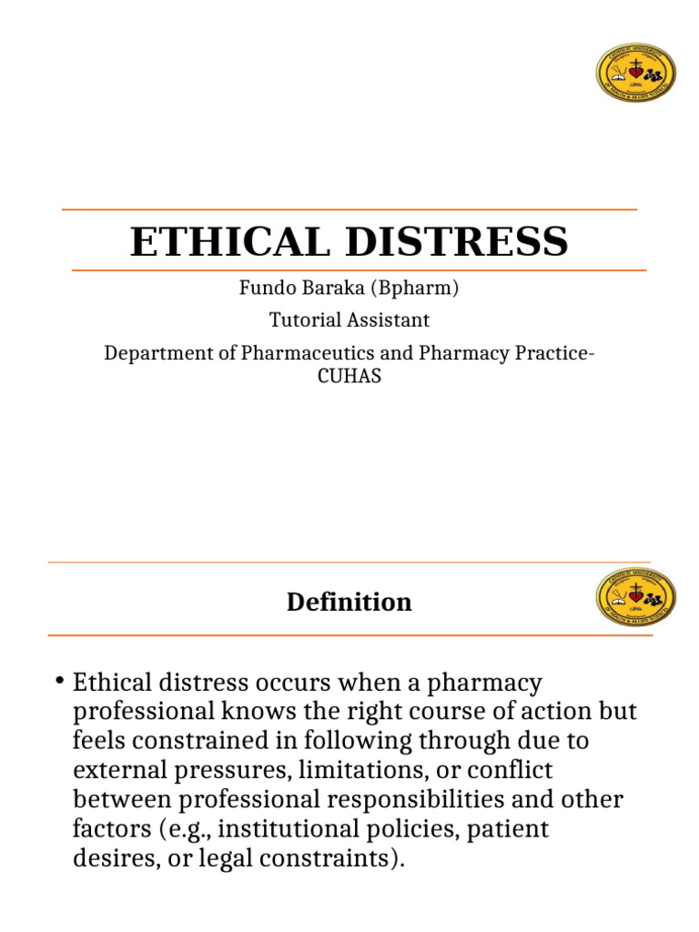 Session5 Ethical Distress | PDF | Pharmacy | Policy