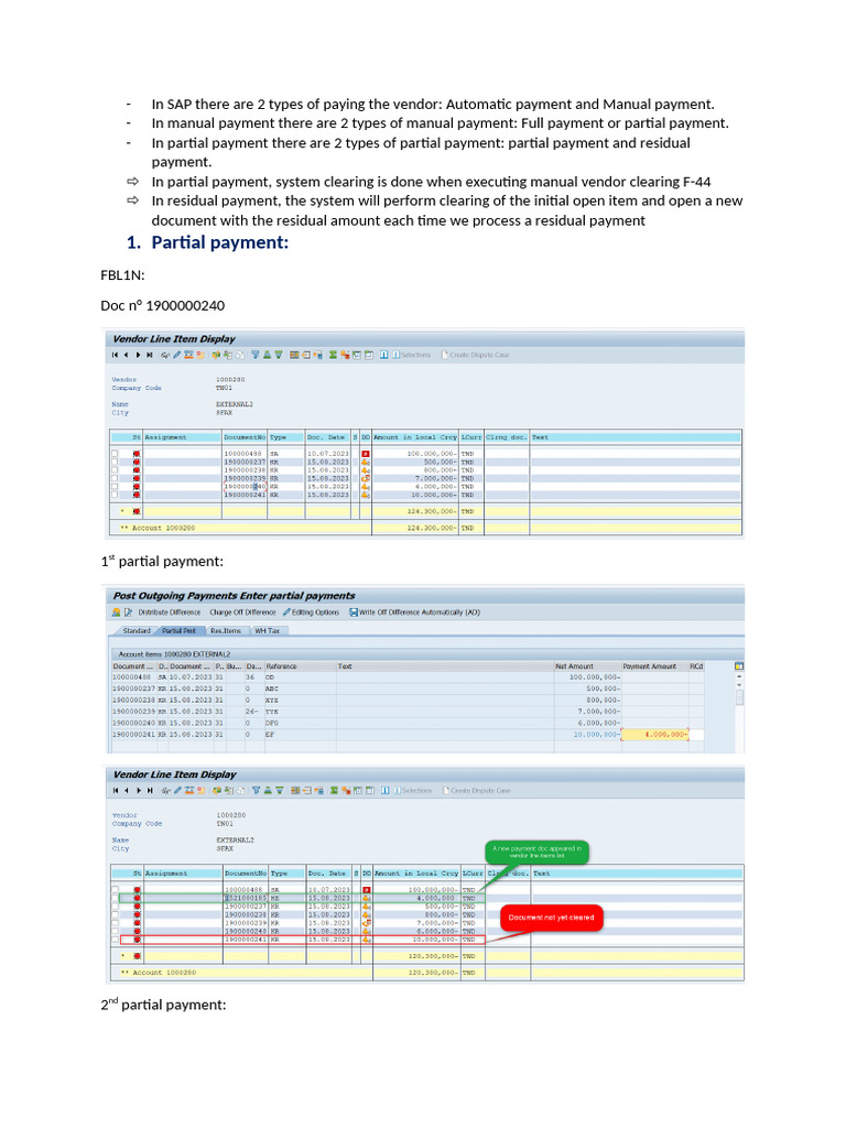 Partial Payment-Residual Payment | PDF