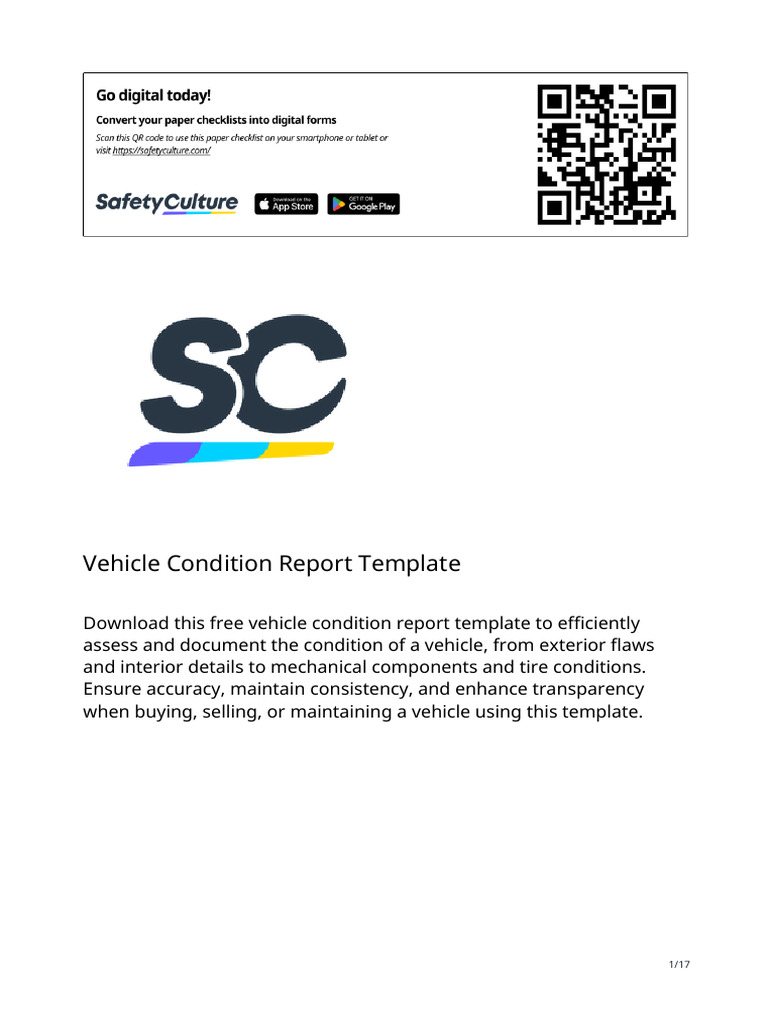 Vehicle Condition Report Template | PDF | Cars Of The United States ...