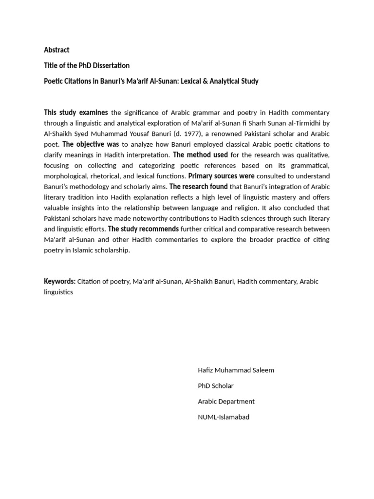 Abstract Sample | PDF