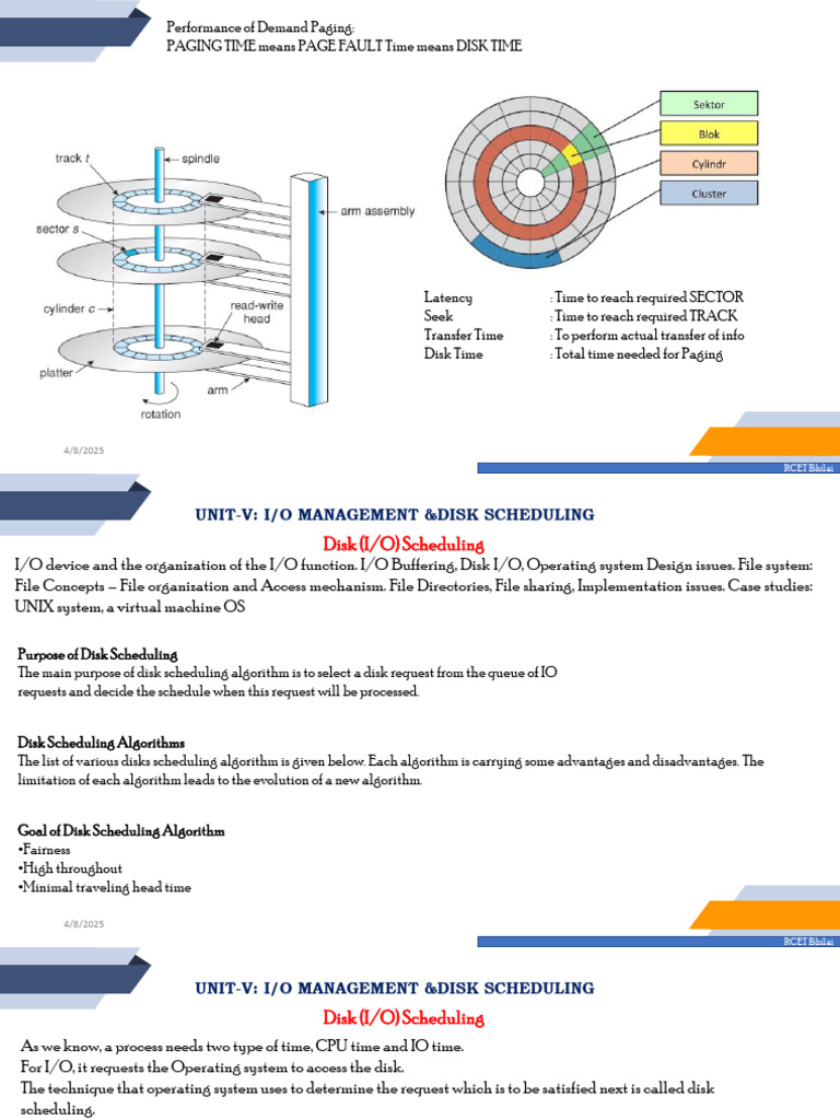 Disk Management With Algo by KKM BVP May 25 | PDF | Operating System | Scheduling (Computing)