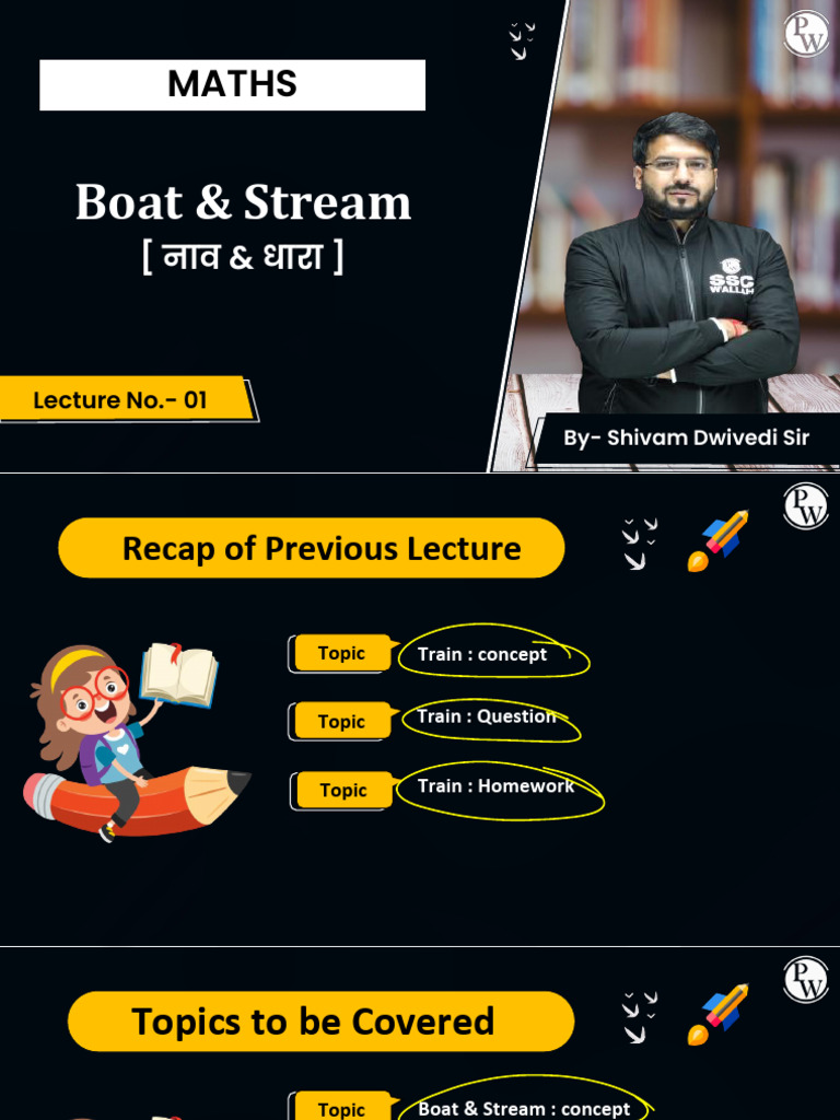 Boat & Stream 01 - Class Notes (Maths) | PDF