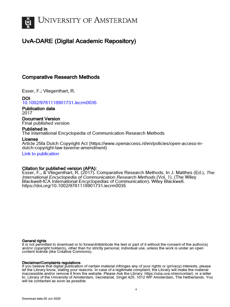 Comparative Research Methods | PDF | Statistics | Factor Analysis