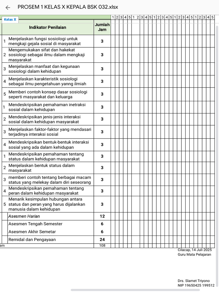 Prosem Kelas X | PDF