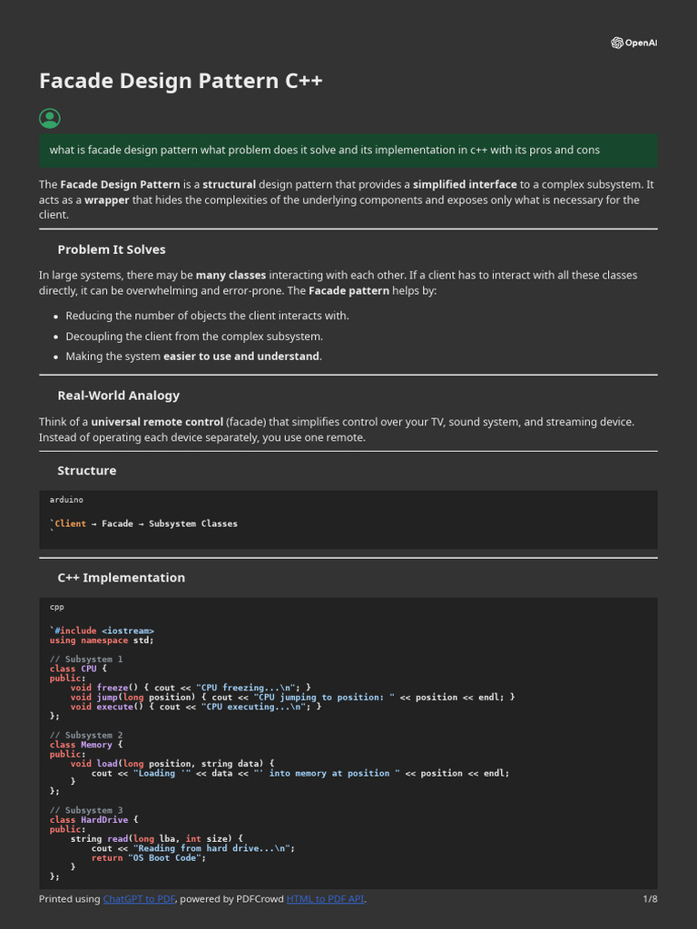 Facade Design Pattern C | PDF | Pointer (Computer Programming) | Computer Programming