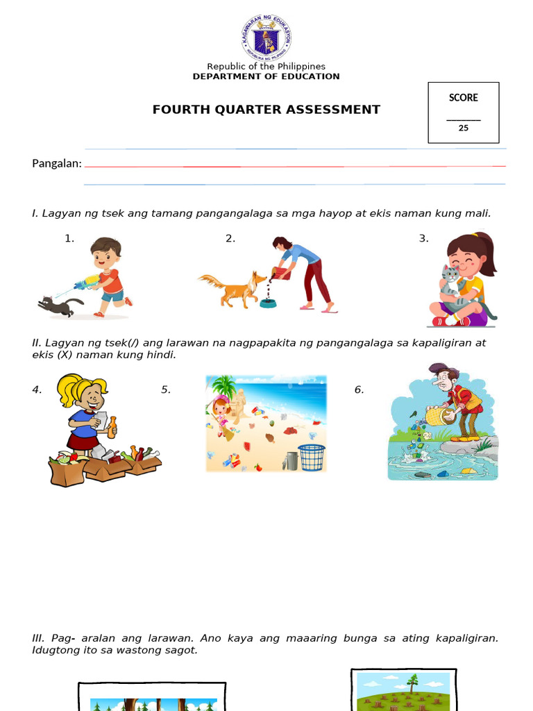 Fourth Quarter Assessment With Tos | PDF