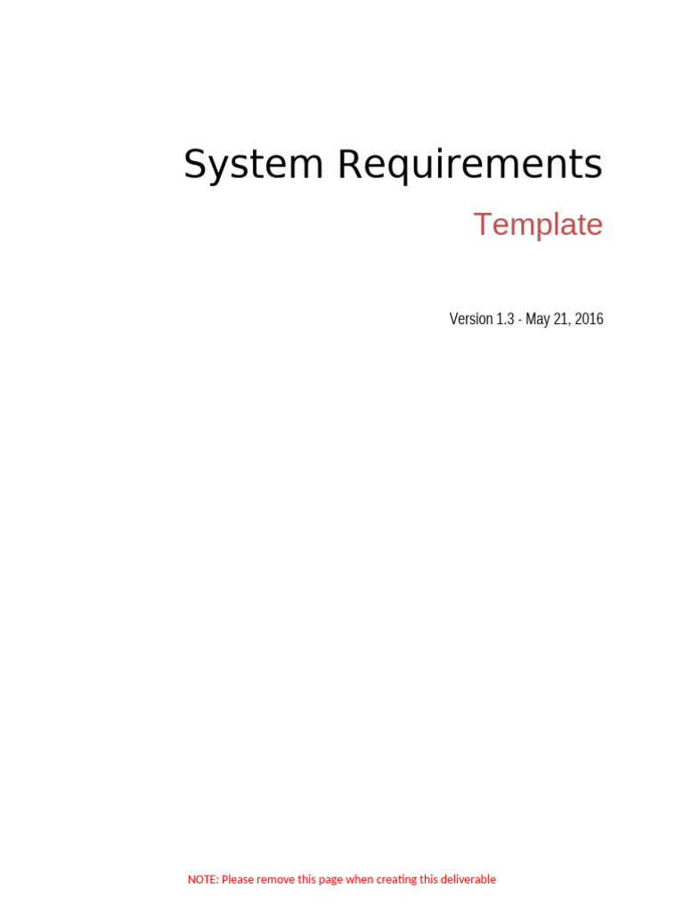 System - Requirements - Template 2 | PDF | Operating System | Policy