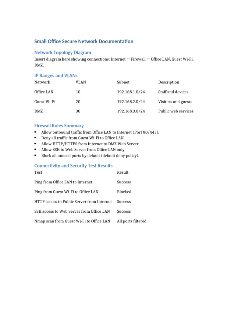 Small Office Network Security Setup | PDF