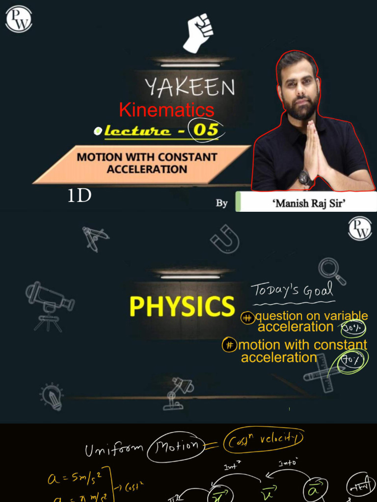 Kinematics (1-D) - 05 - Classnotes (Recorded) | PDF