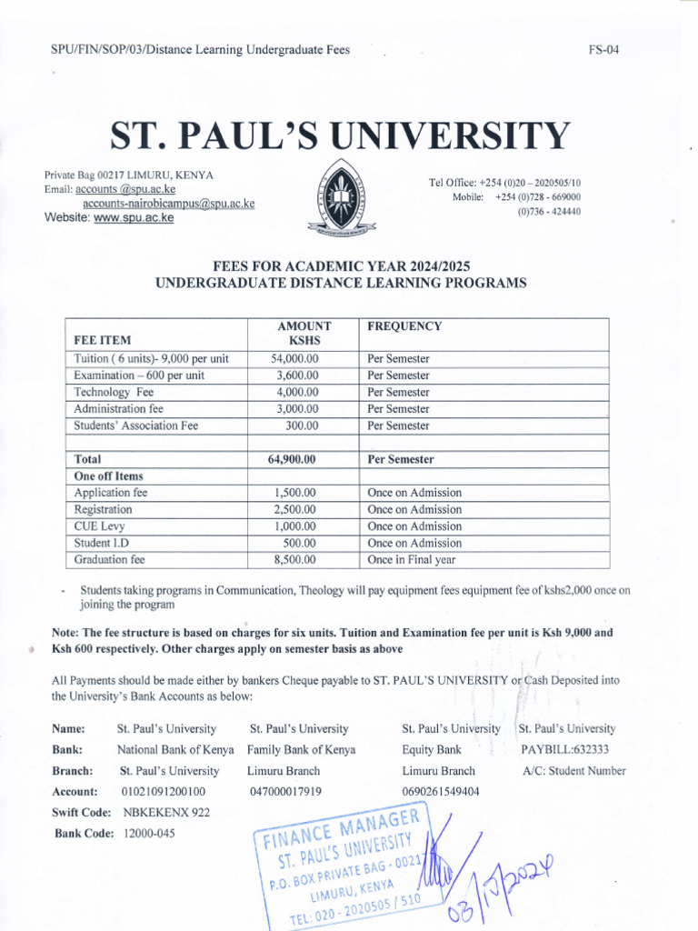 Odel Undergraduate Fee Structure | PDF | Banks | Fee