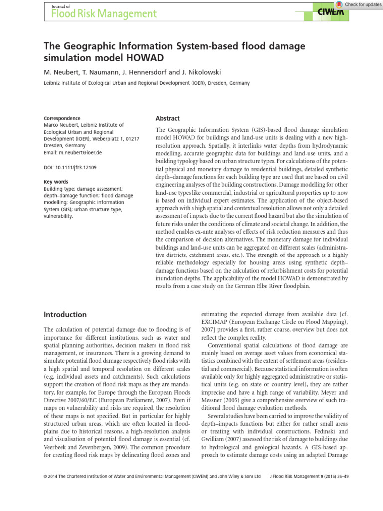 J Flood Risk Management - 2014 - Neubert - The Geographic Information ...