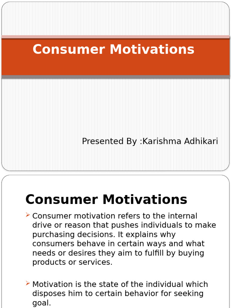 Consumer Motivations | PDF | Motivation | Motivational