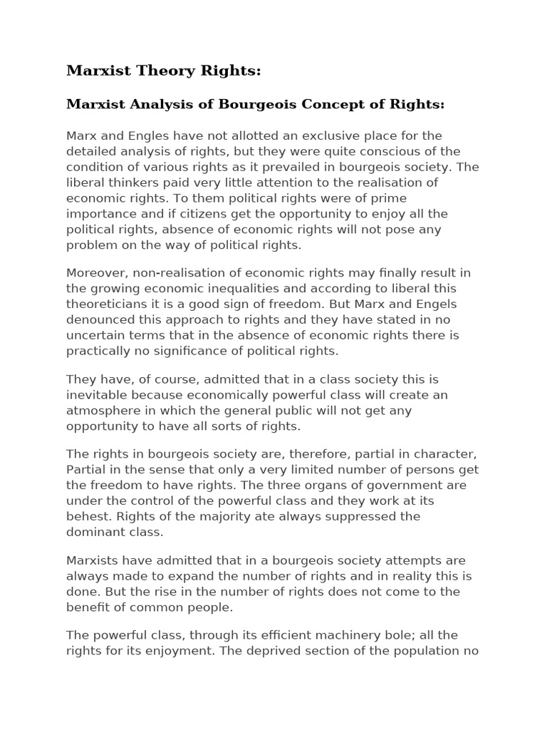 Marxist Perspective on Human Rights | PDF | Citizenship | Marxism