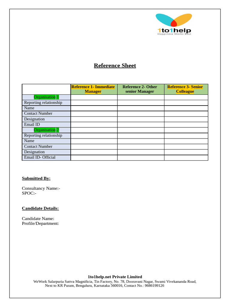 Reference Sheet - 1to1help | PDF