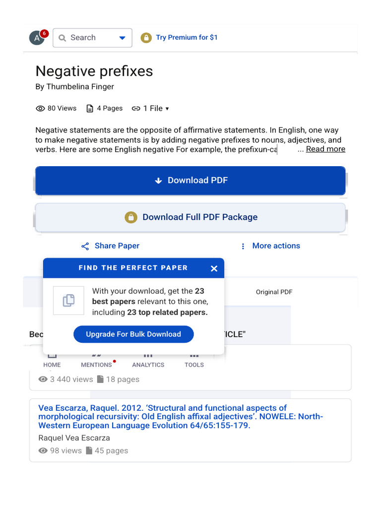Negative Prefixes | PDF