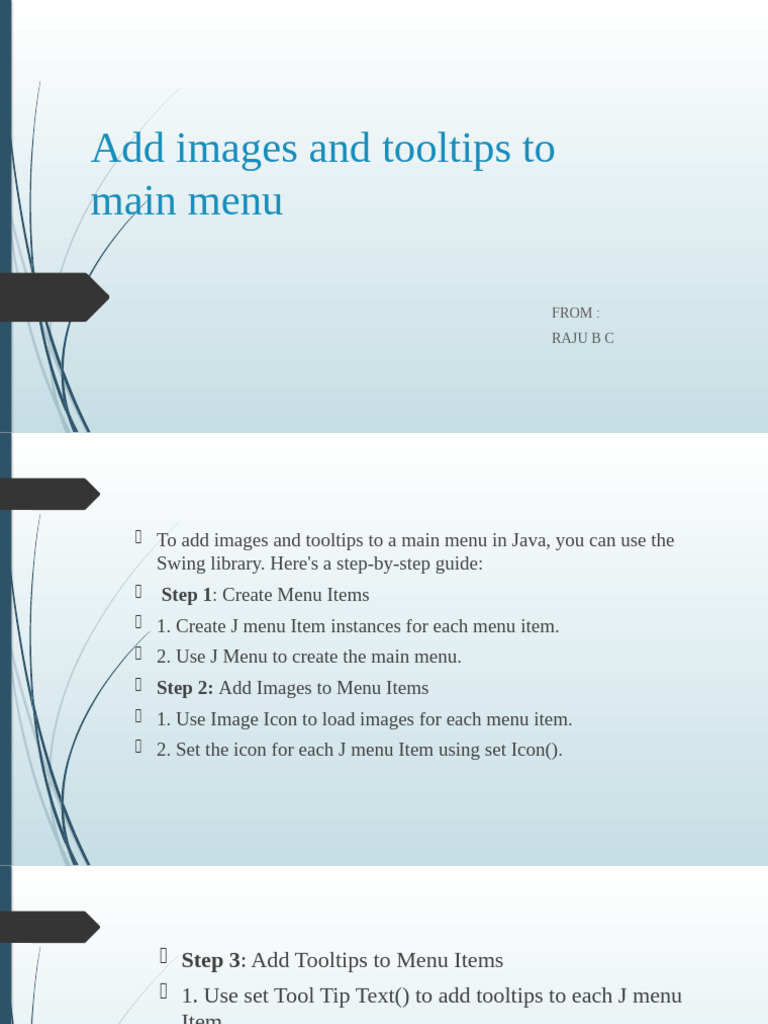 Add Images and Tooltips To Main Menu | PDF