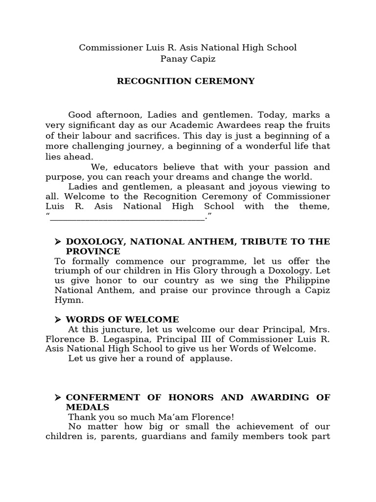 Commissioner Luis R. Asis Recognition Ceremony | PDF